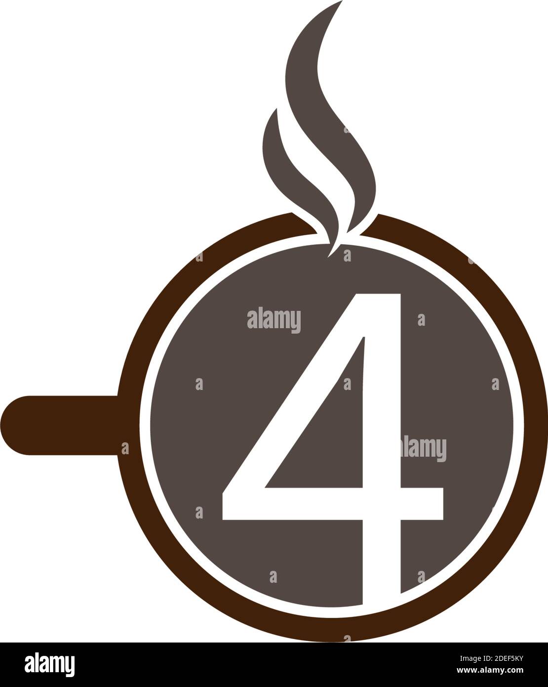 Coffee cup icon design number 4 logo concept template Stock Vector ...