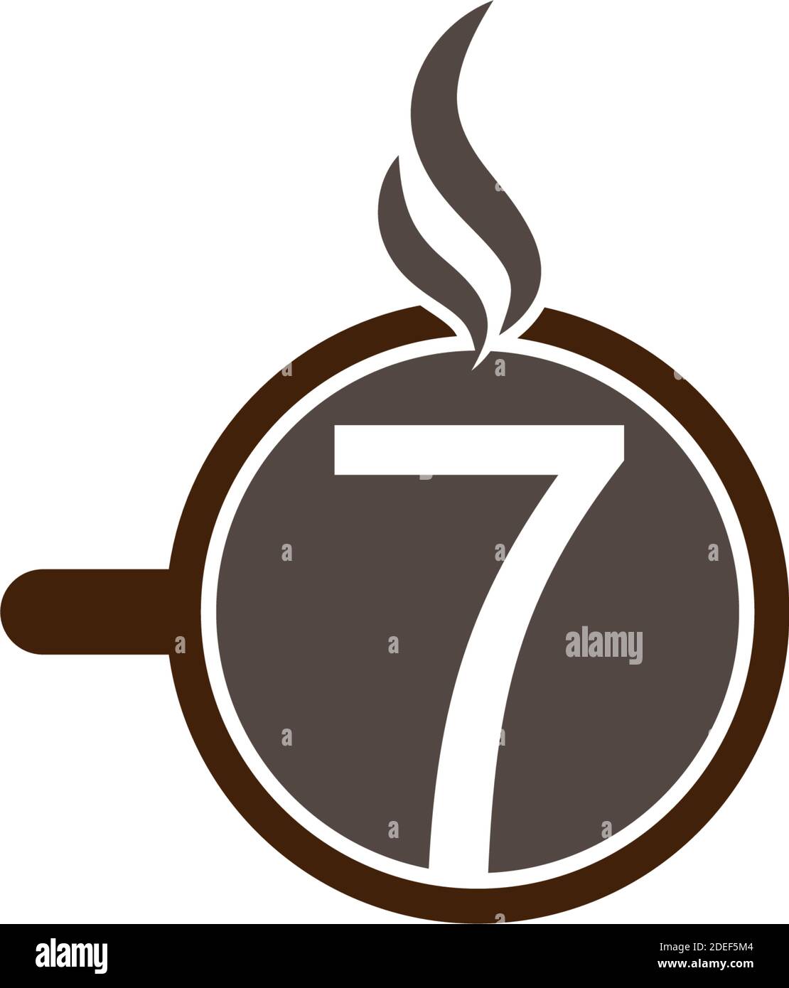 Coffee cup icon design number 7 logo concept template Stock Vector ...