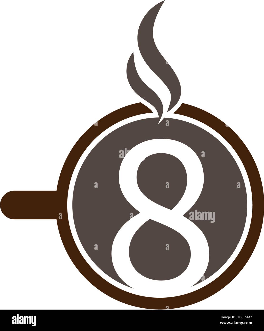 Coffee cup icon design number 8 logo concept template Stock Vector ...