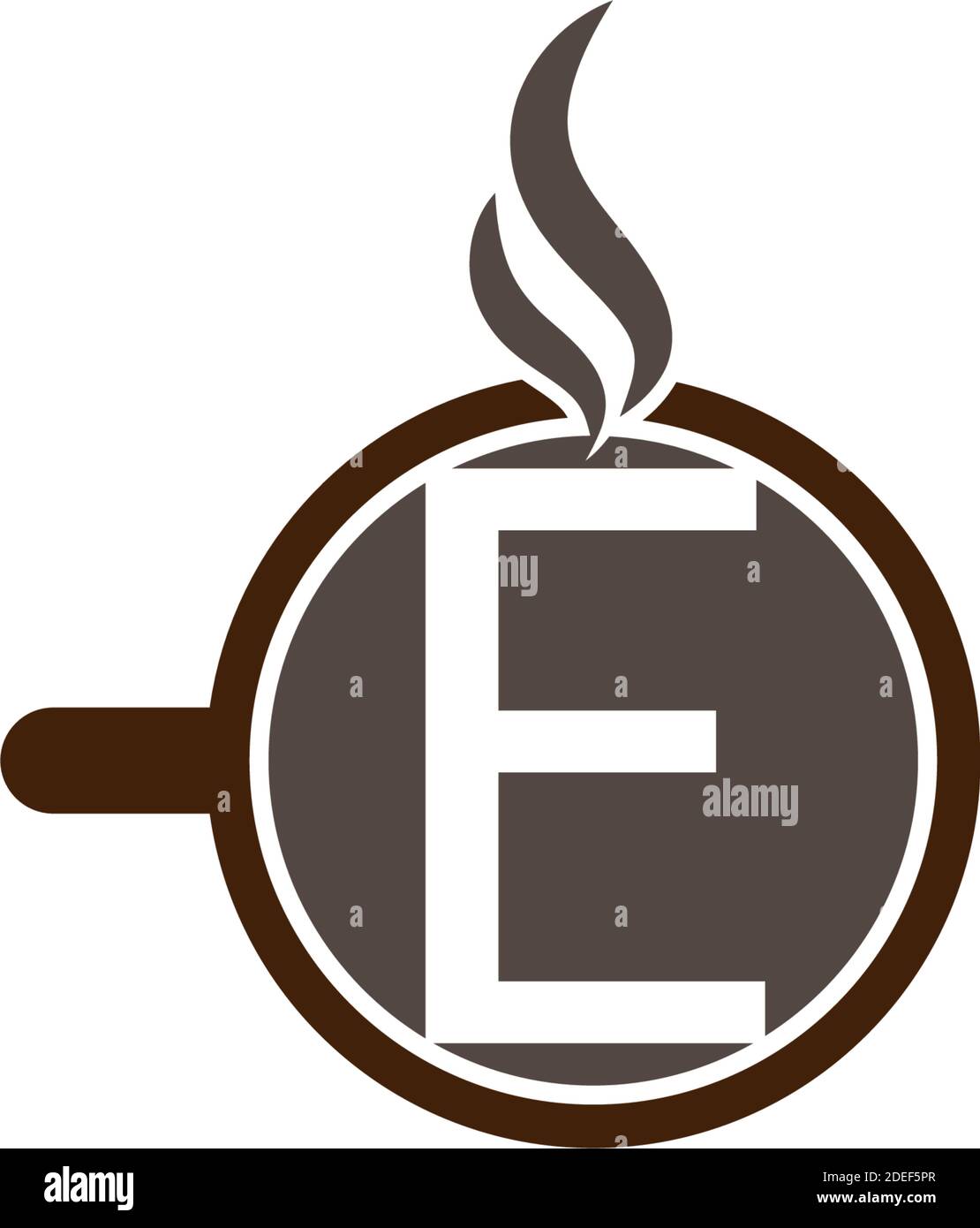 Coffee cup icon design letter E logo concept template Stock Vector ...