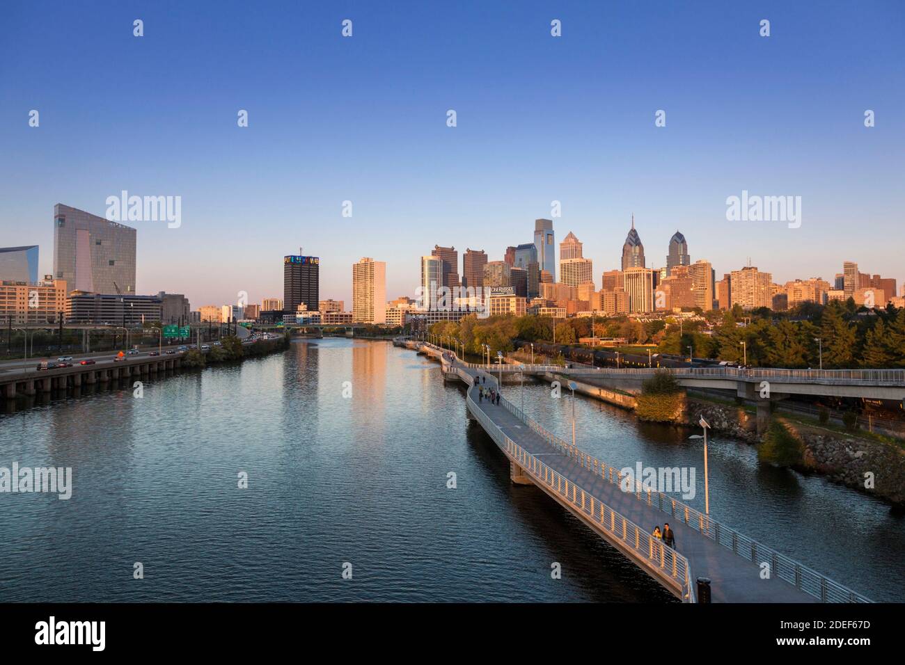 Schuylkill Banks Boardwalk, Schuylkill River Park, Philadelphia Stock ...