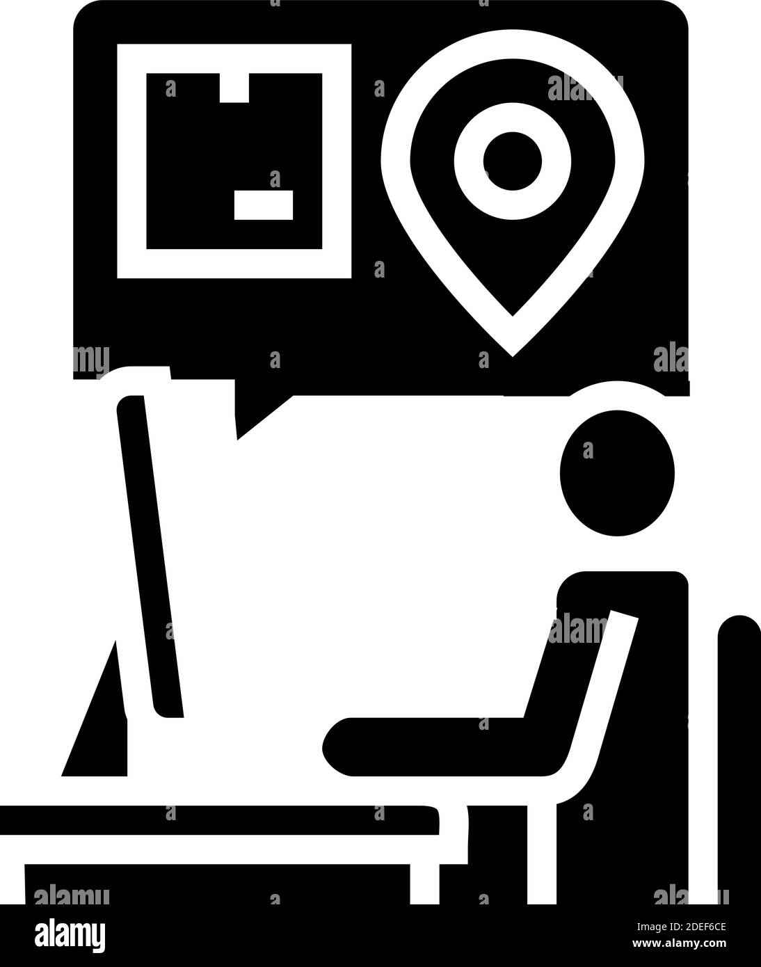 manager checking order location glyph icon vector illustration Stock ...