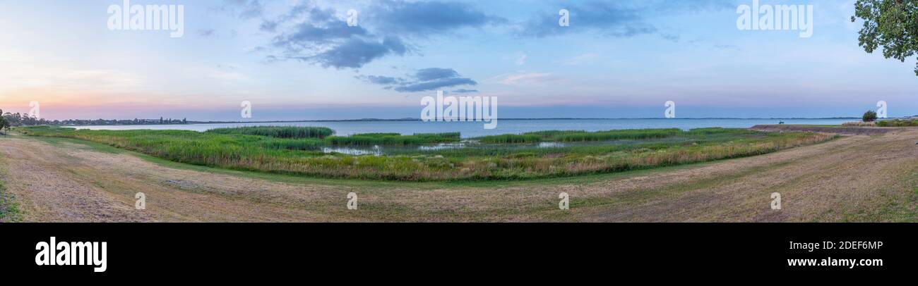 Sunset view over lake Colac in Australia Stock Photo - Alamy