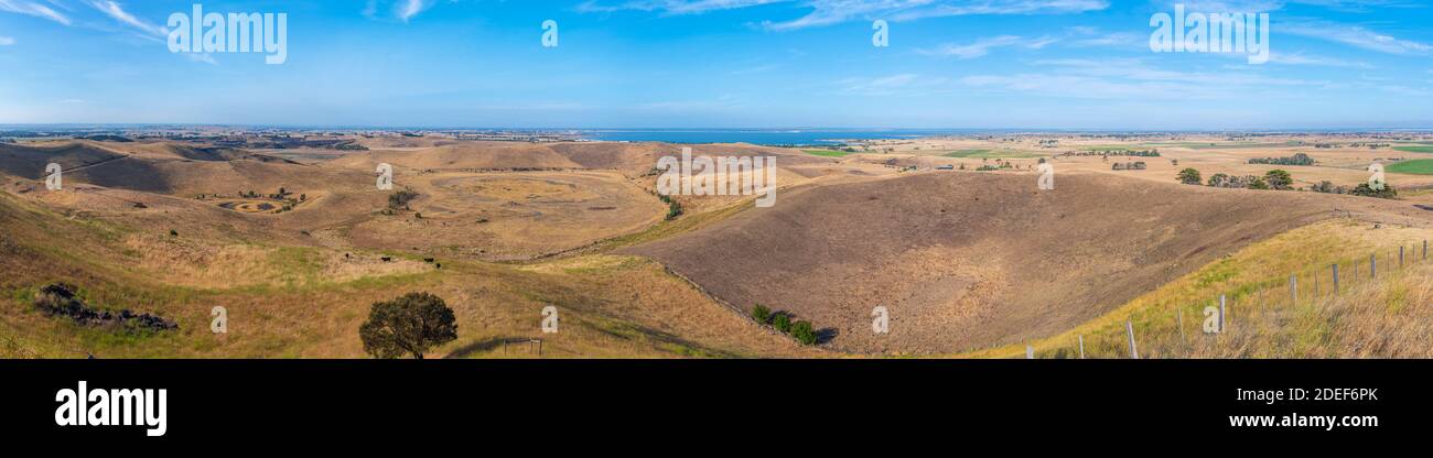 Red rock reserve including several craters of volcanic origin near ...