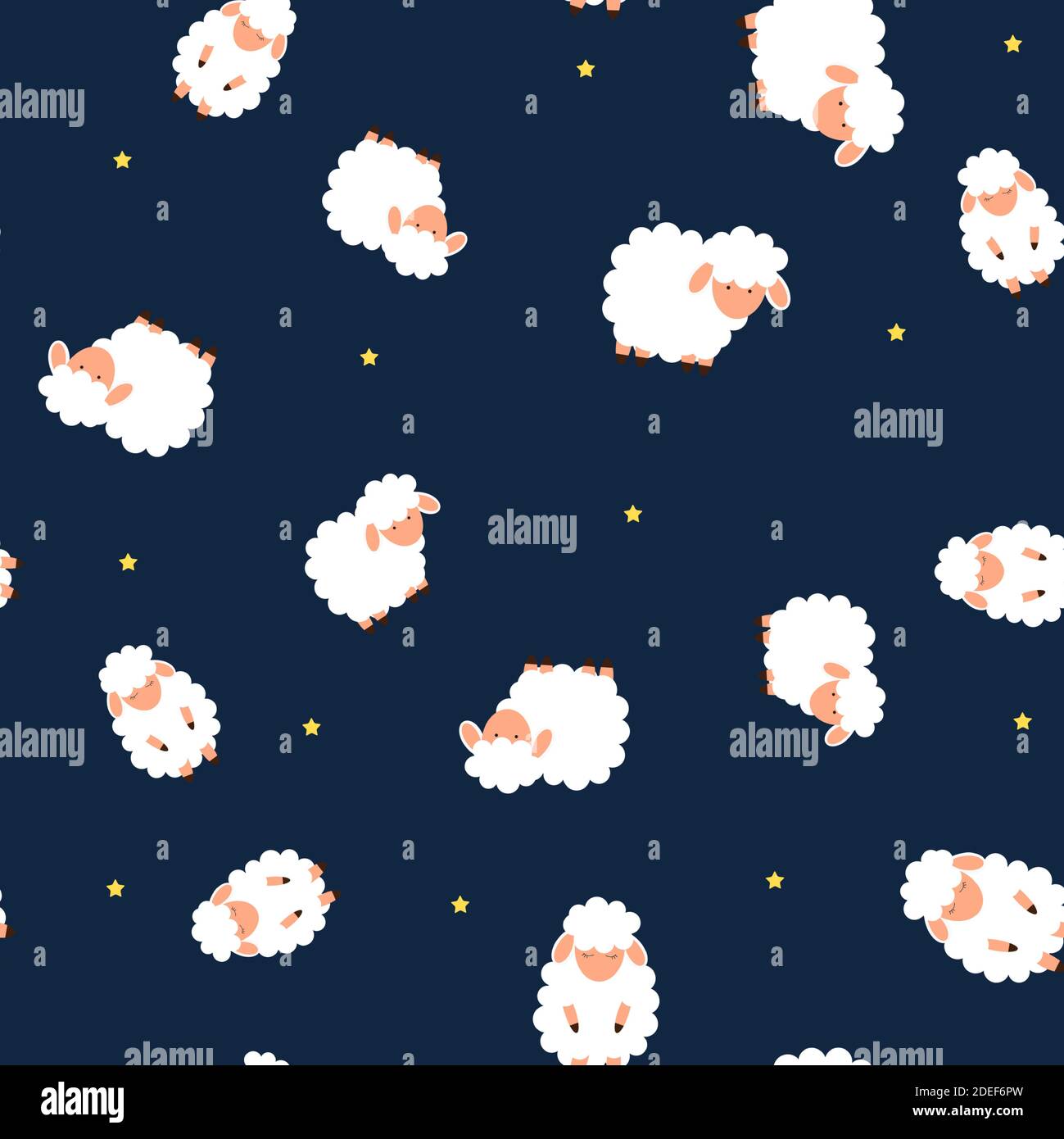 Animal seamless pattern background with sheep. Vector illustration ...