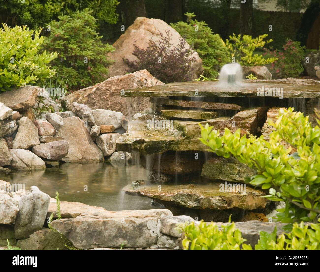 backyard water feature Stock Photo - Alamy