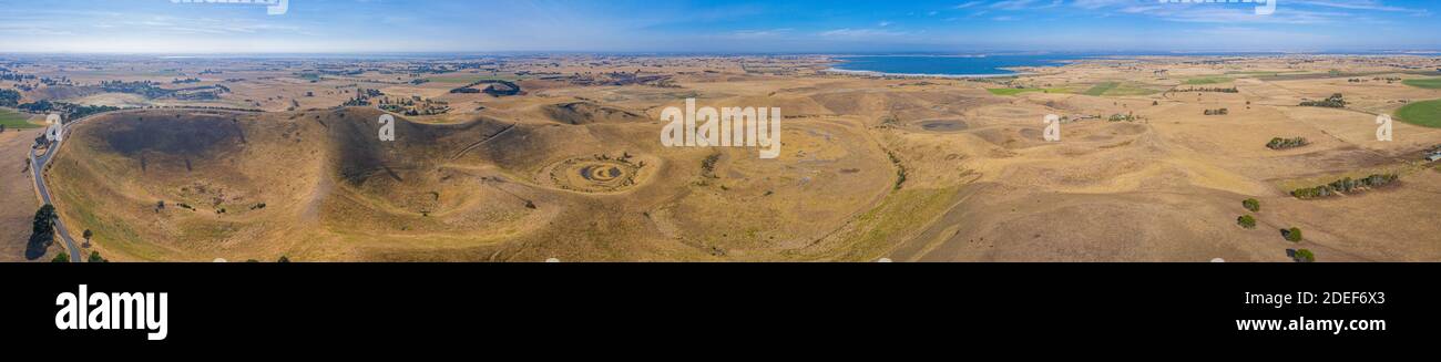Red rock reserve including several craters of volcanic origin near ...