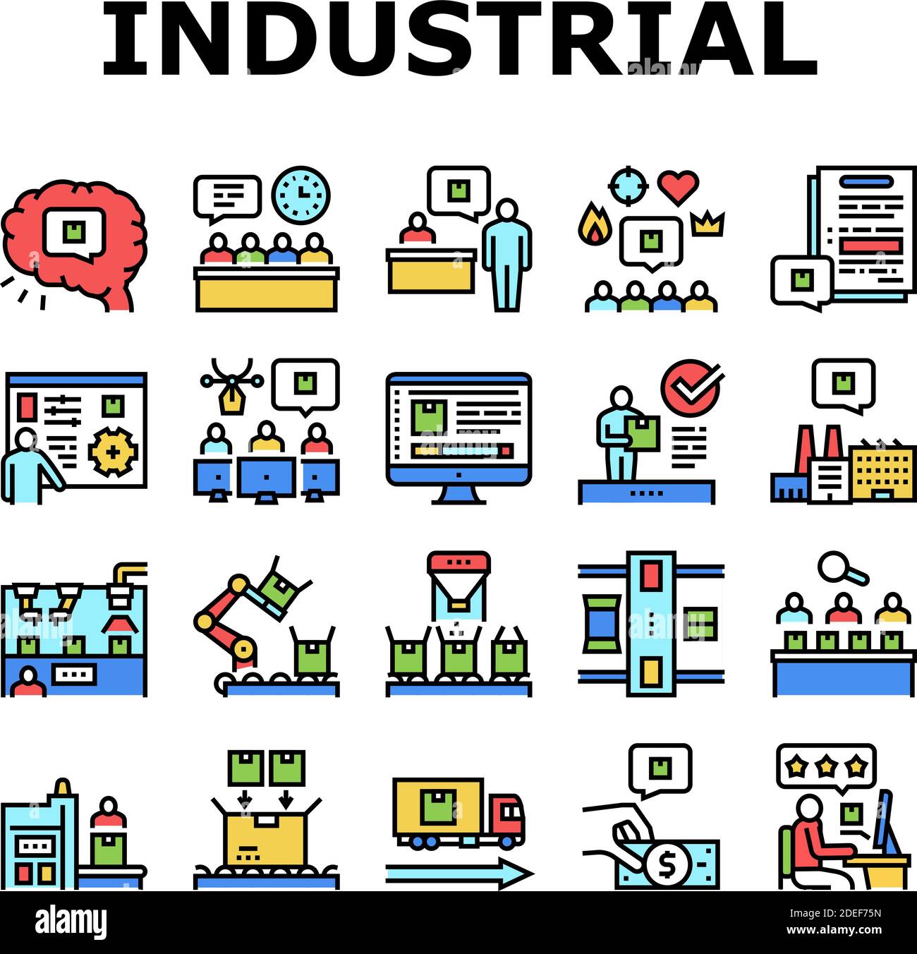Industrial Process Collection Icons Set Vector Stock Vector Image & Art ...