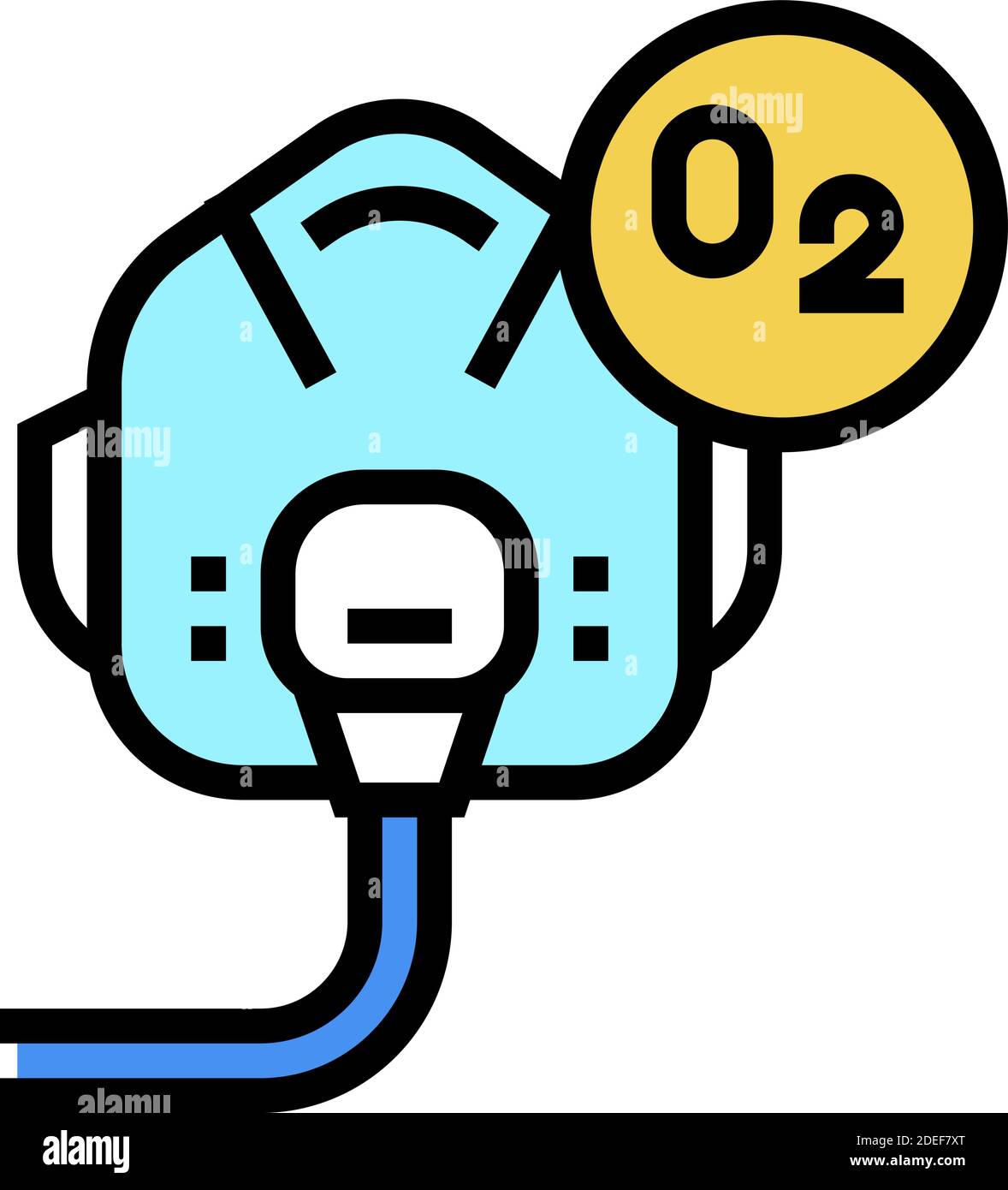 Oxygen mask line color hi-res stock photography and images - Alamy