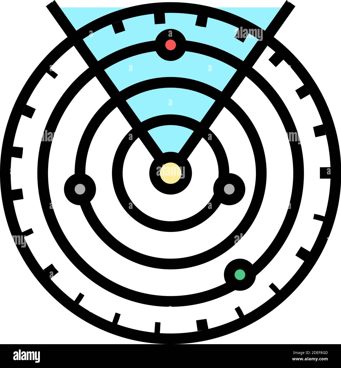 airport air traffic control system color icon vector illustration Stock ...