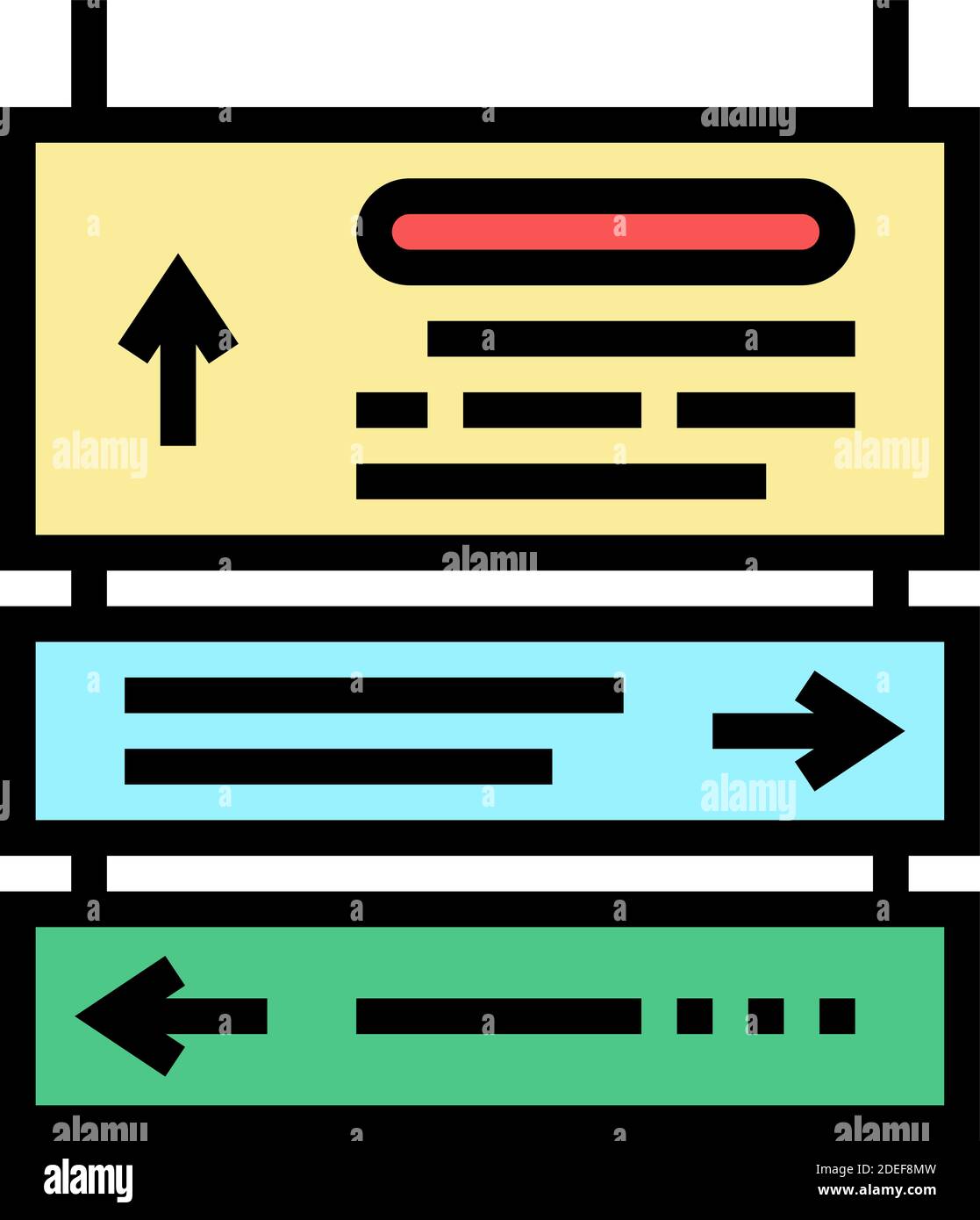 direction signpost color icon vector illustration Stock Vector Image ...
