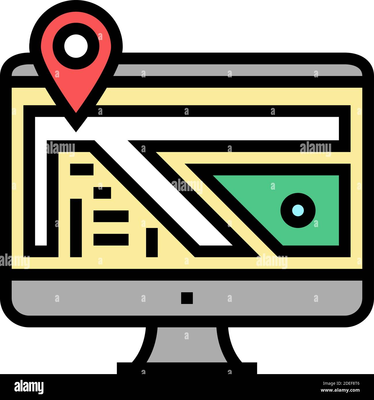 computer monitor map location color icon vector illustration Stock ...