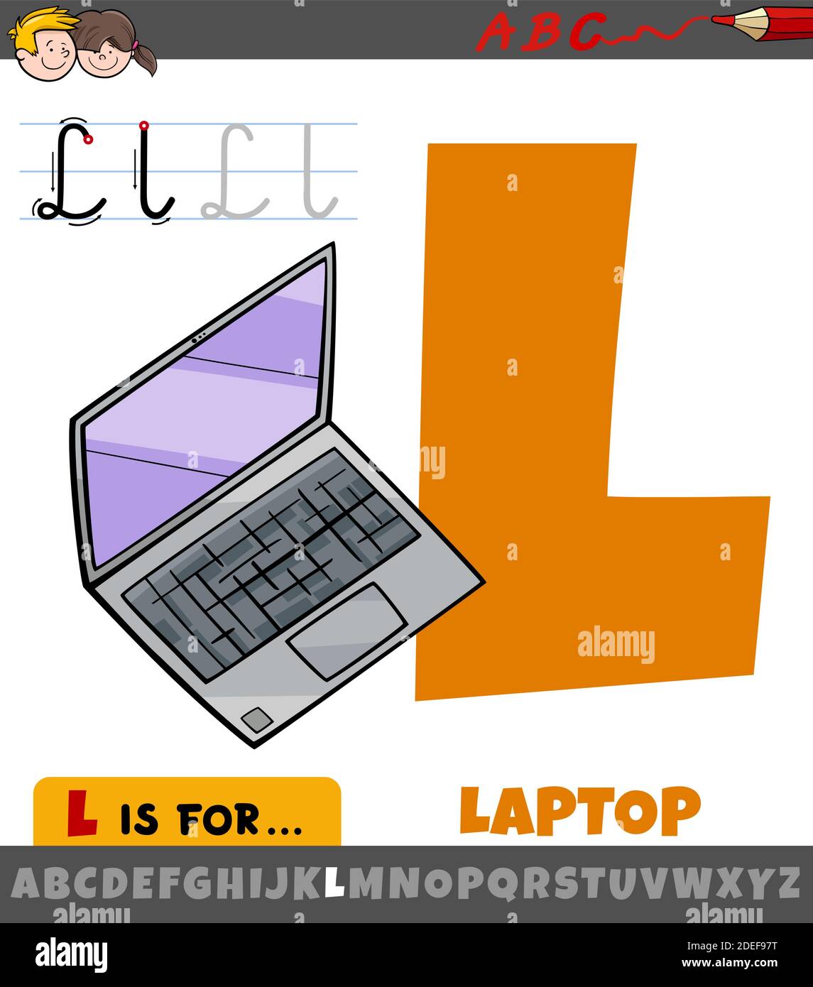 Children laptop alphabet Stock Vector Images - Alamy