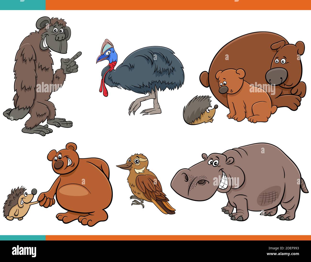 Cartoon illustration of funny animals comic characters set Stock Vector ...