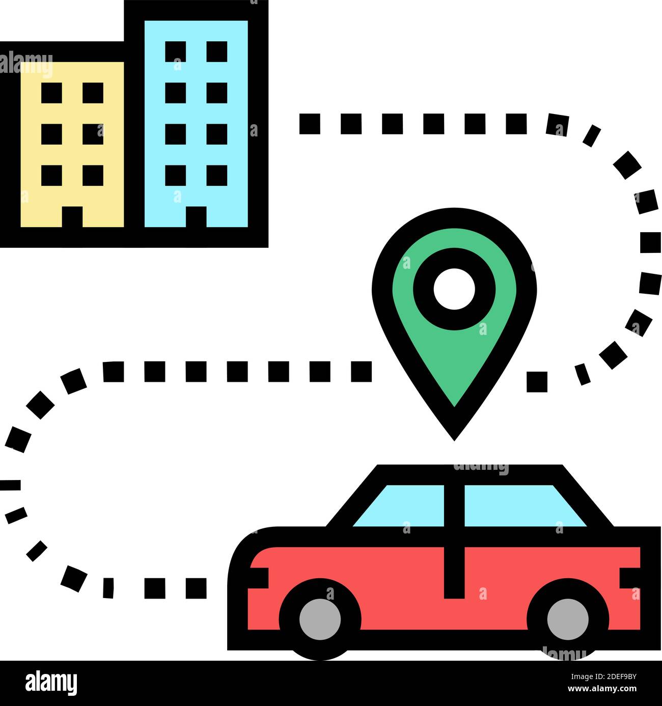 car direction tracking at home color icon vector illustration Stock ...