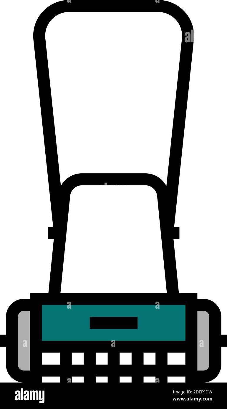 lawn mower with rotary roller color icon vector illustration Stock ...