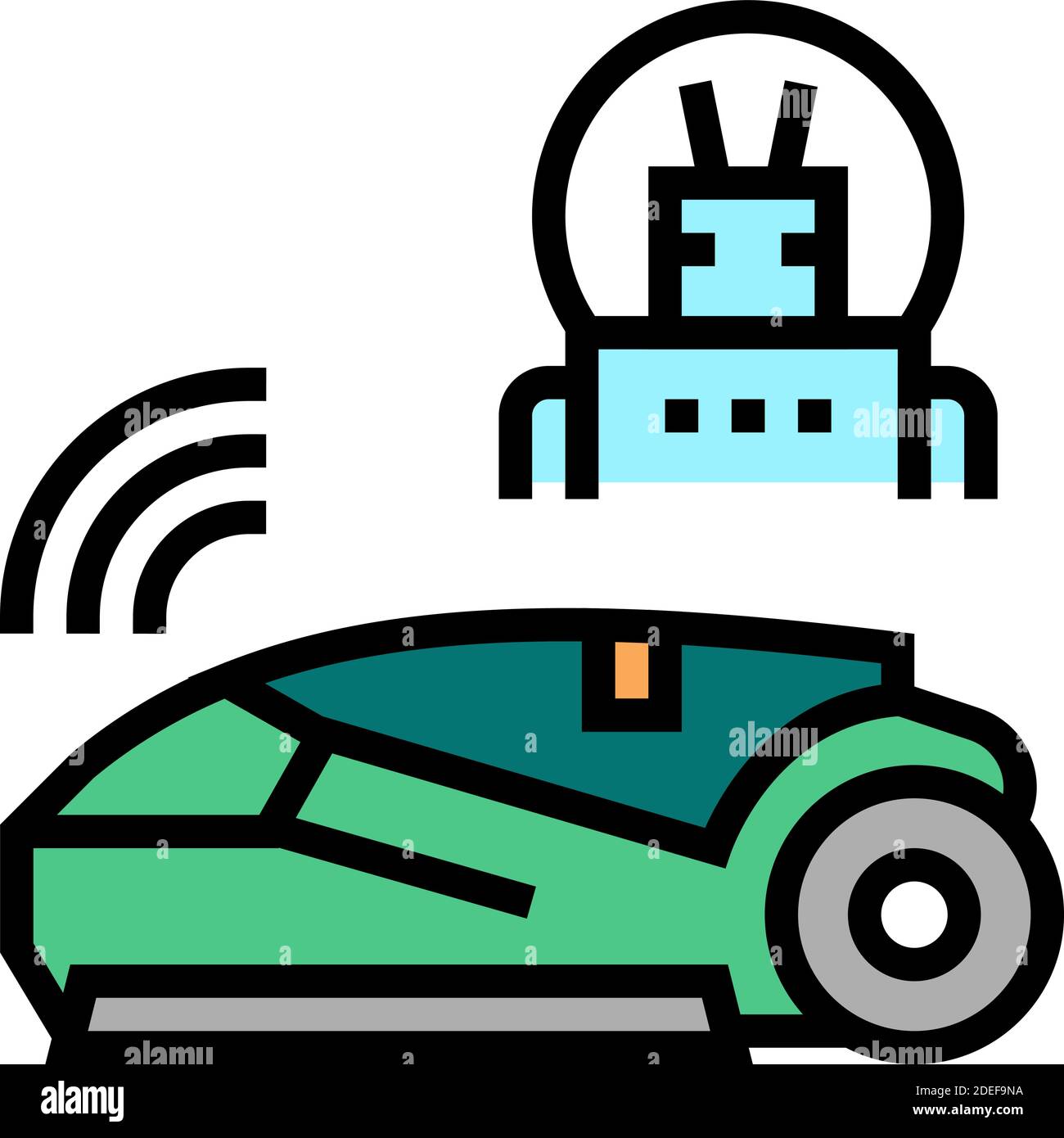smart automatical lawn mower color icon vector illustration Stock ...