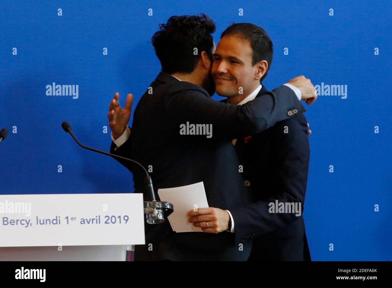 Secretary of State for Digital Affairs Cedric O and Mounir Mahjoubi at ...