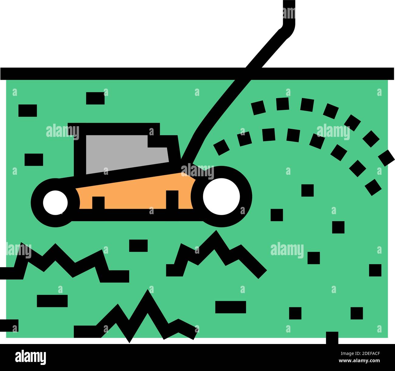 grass cutting with lawn mower color icon vector illustration Stock ...