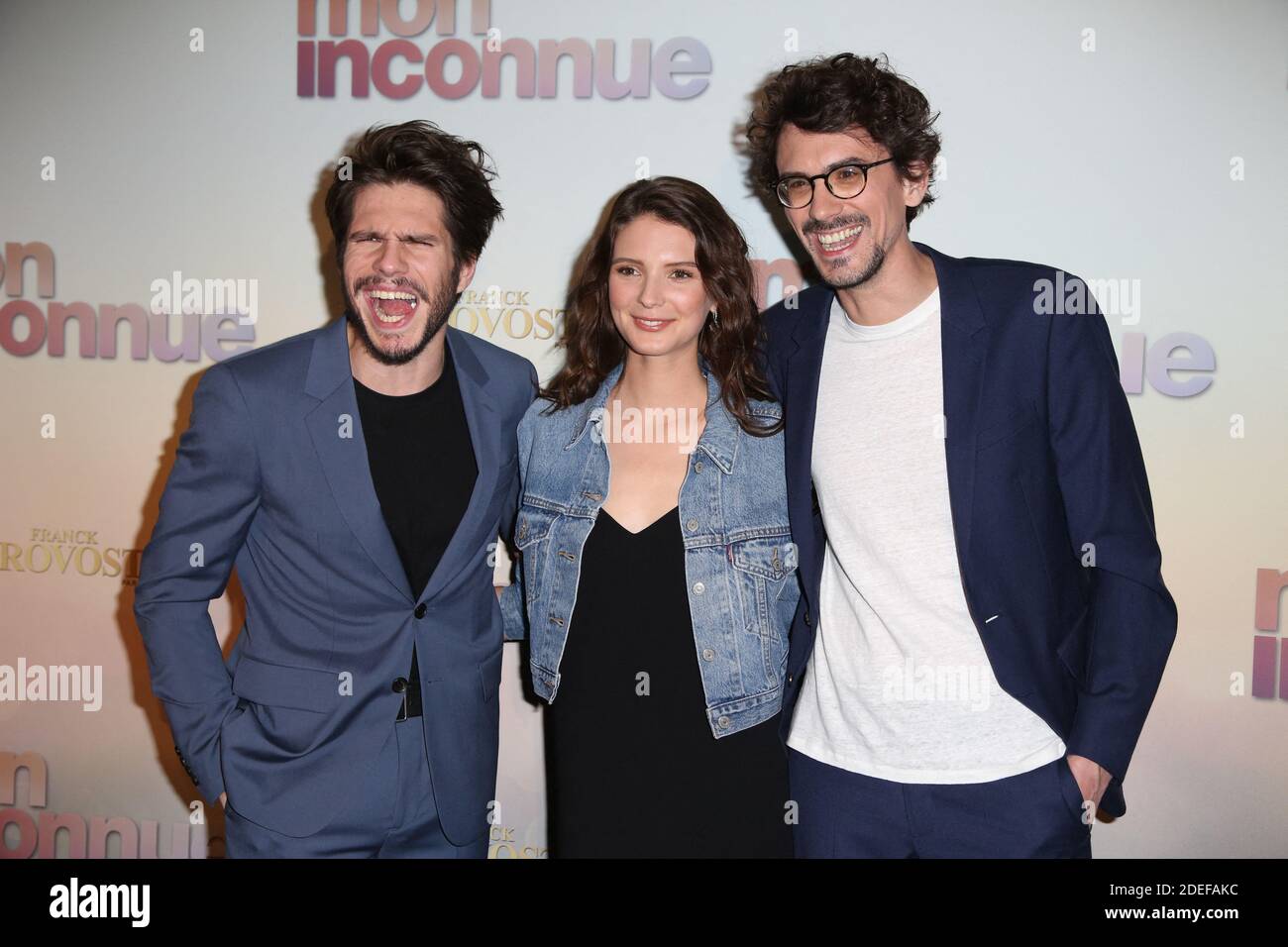 Francois Civil, Josephine Japy et Hugo Gelin lors de la premiere de ...