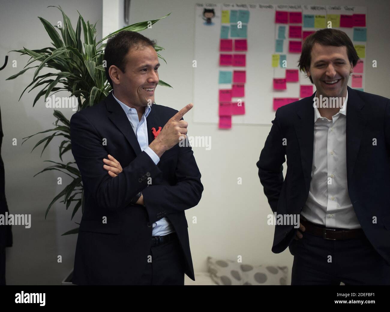 French Junior Minister for Digital affairs Cedric O visits the Doctolib ...