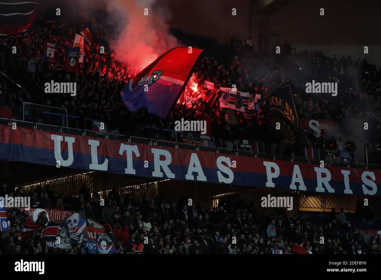 PSG’s fans in the stands during the French Cup semi-final Paris Saint ...