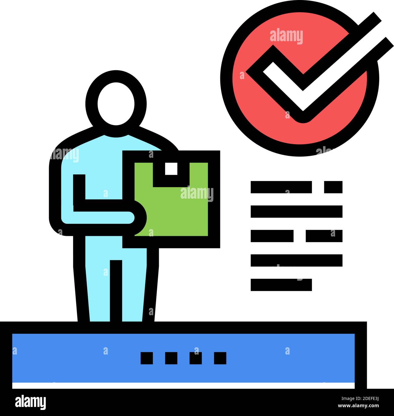 client received parcel color icon vector illustration Stock Vector ...