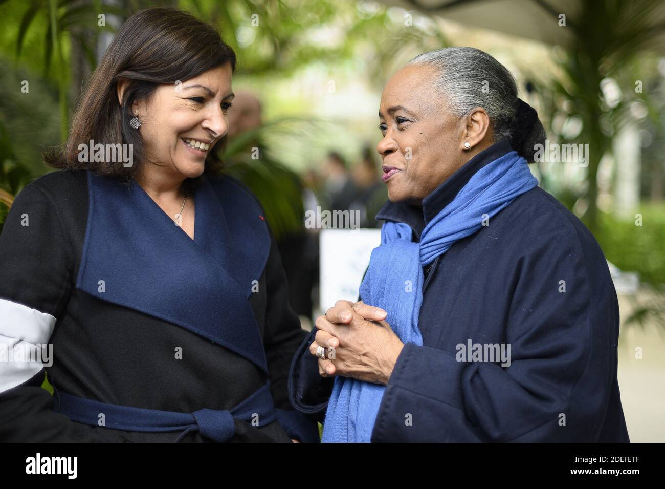 Mayor of Paris Anne Hidalgo and American operatic soprano and concert ...