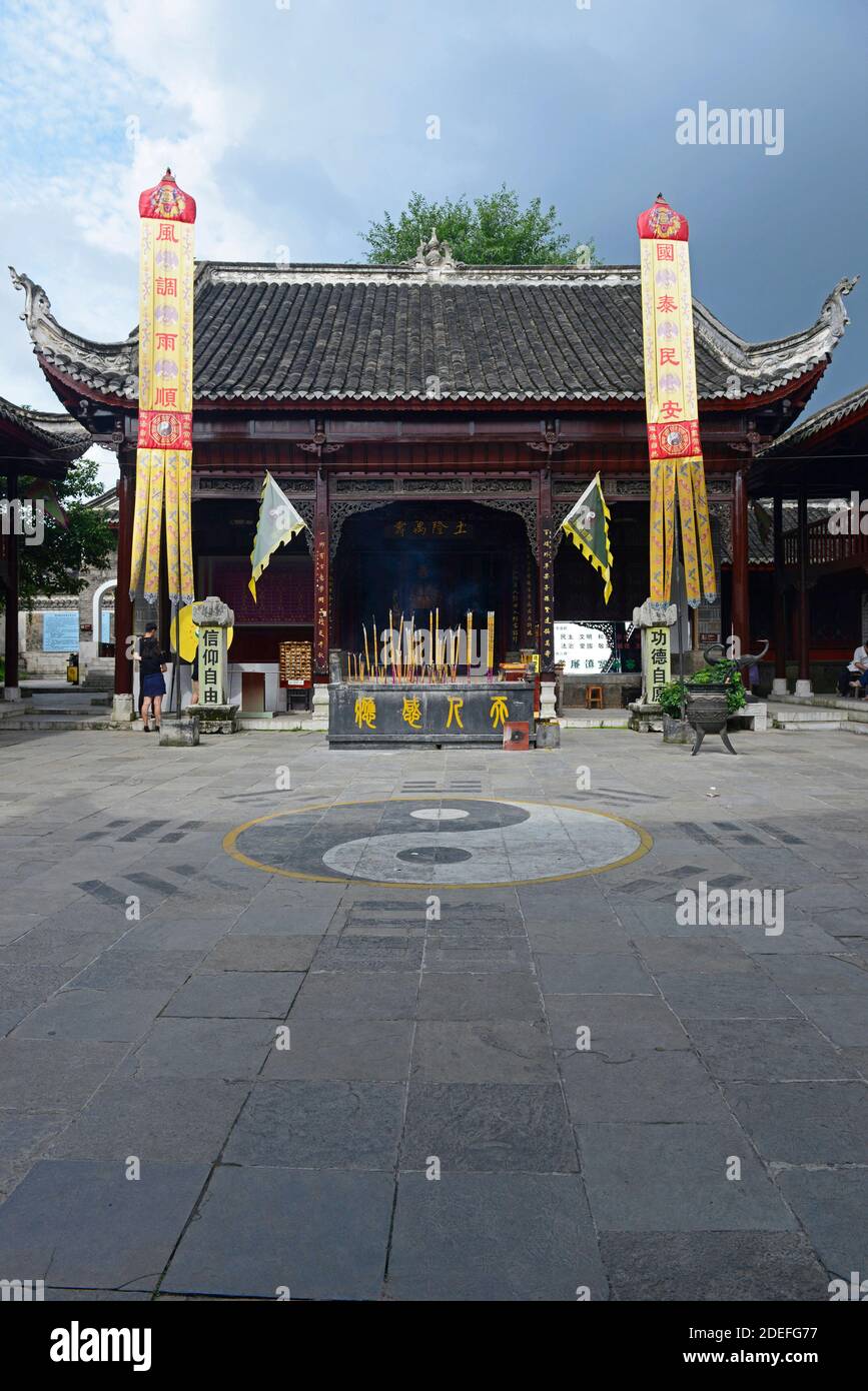 Restored temple building in Qingyan ancient town near Guiyang in ...