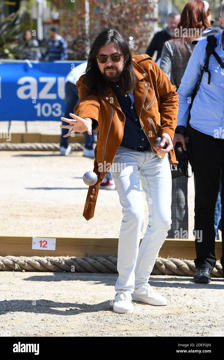 Jury member, Robin Coudert attends a petanque contest during the 2nd ...