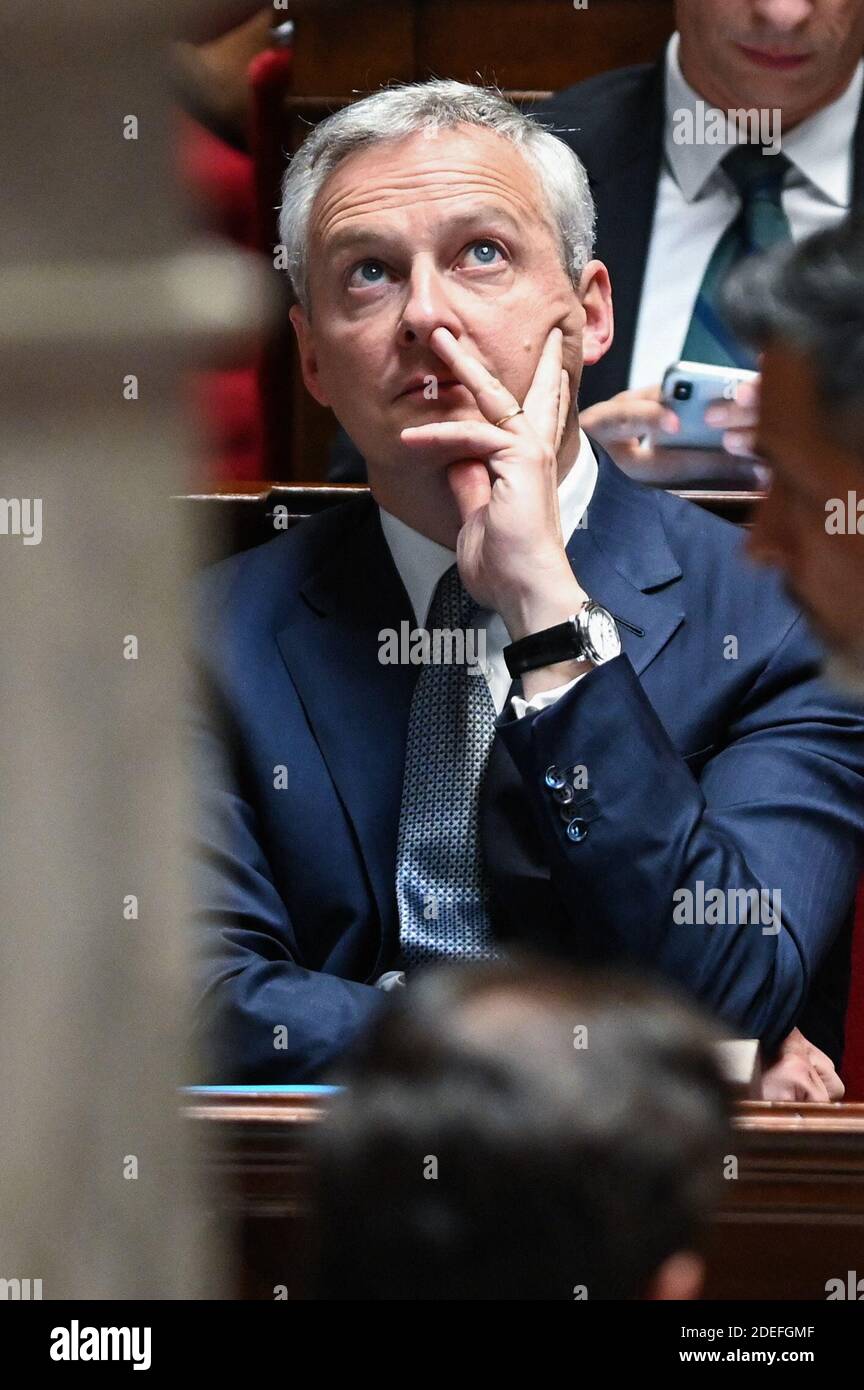 French Finance Minister Bruno Le Maire looks on during Question Time at ...