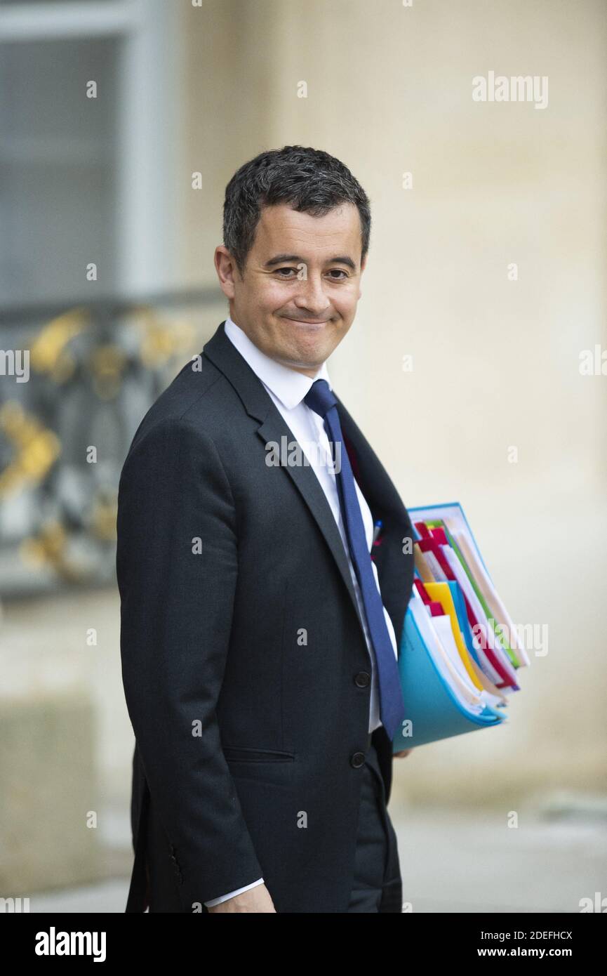 Gerald Darmanin leaves the Elysee presidential palace after the weekly ...