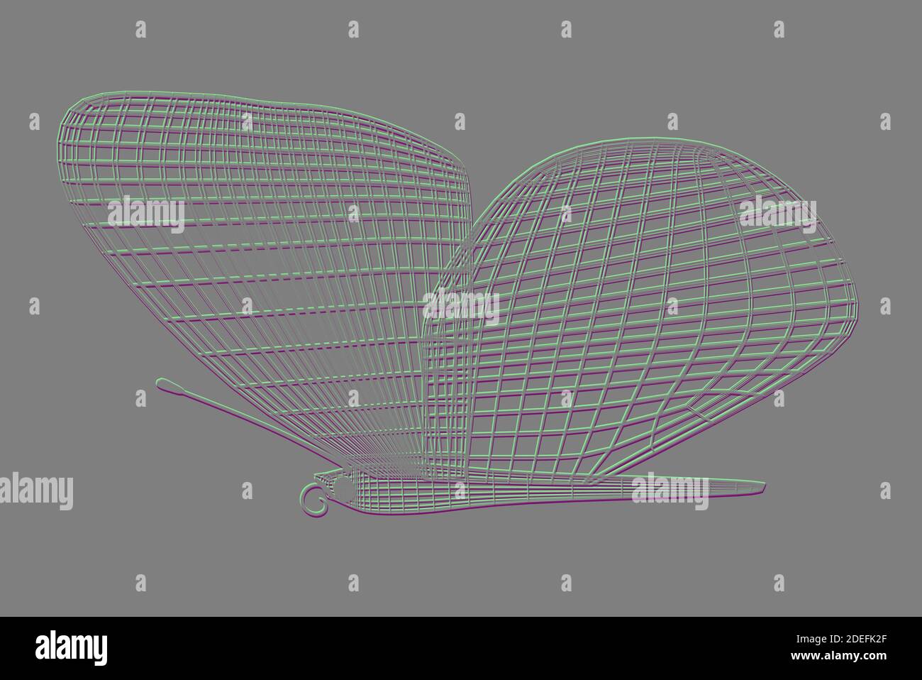 Abstract geometric mesh butterfly. Wireframe technology structure. 3d ...
