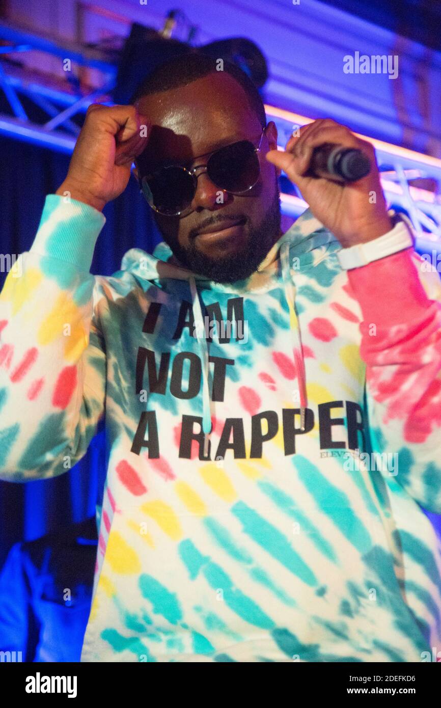 Gims perform during 'I Am Not A Rapper' Elevenparis Capsule Collection ...