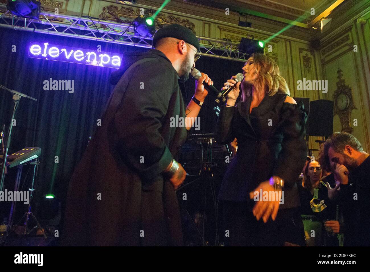 Slimane and Vitaa perform during 'I Am Not A Rapper' Elevenparis ...