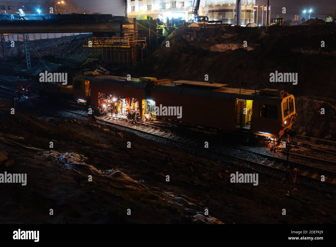 Special train for service, maintenance and repair of the railway at ...