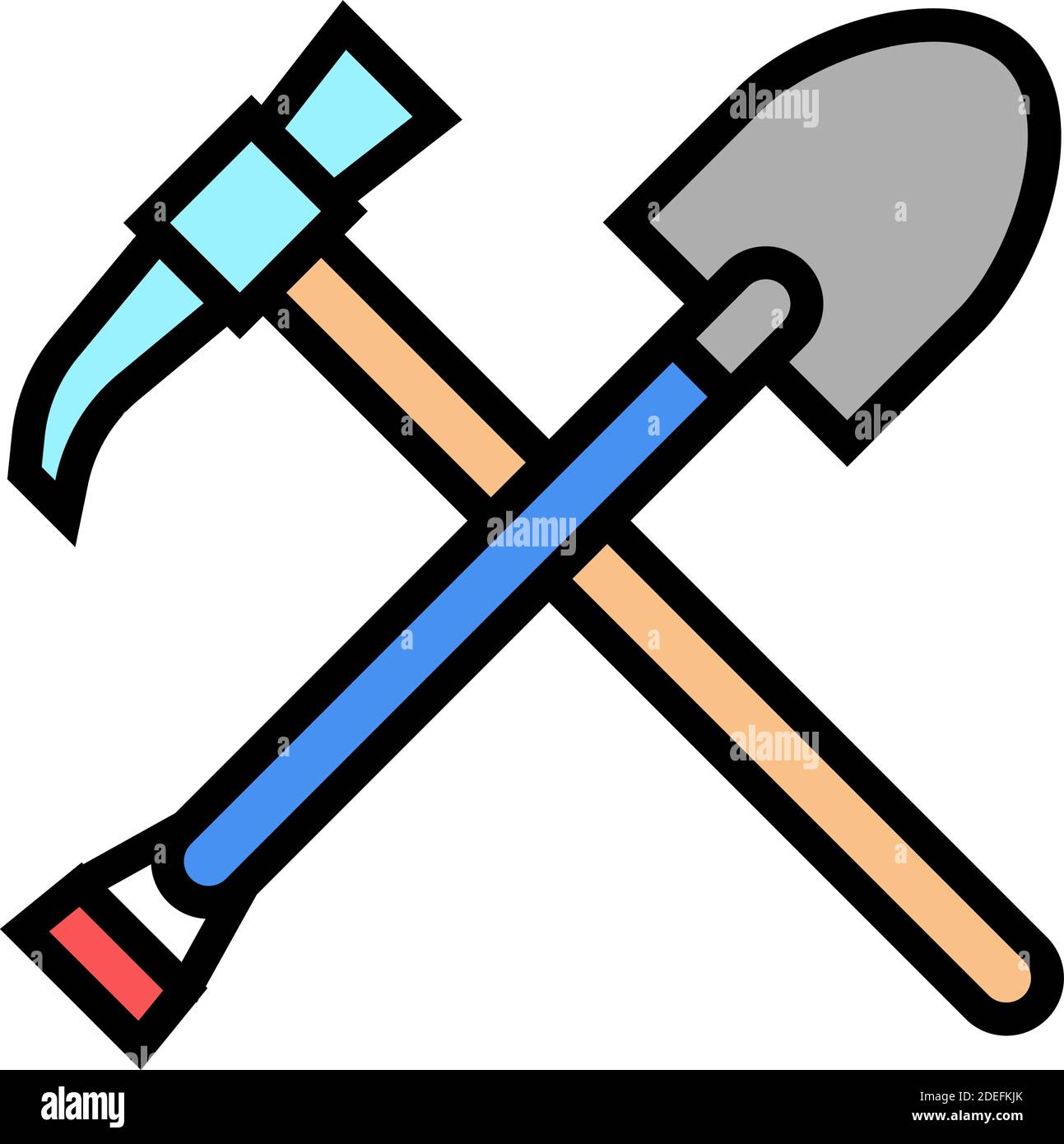 shovel and pickax color icon vector illustration Stock Vector Image ...