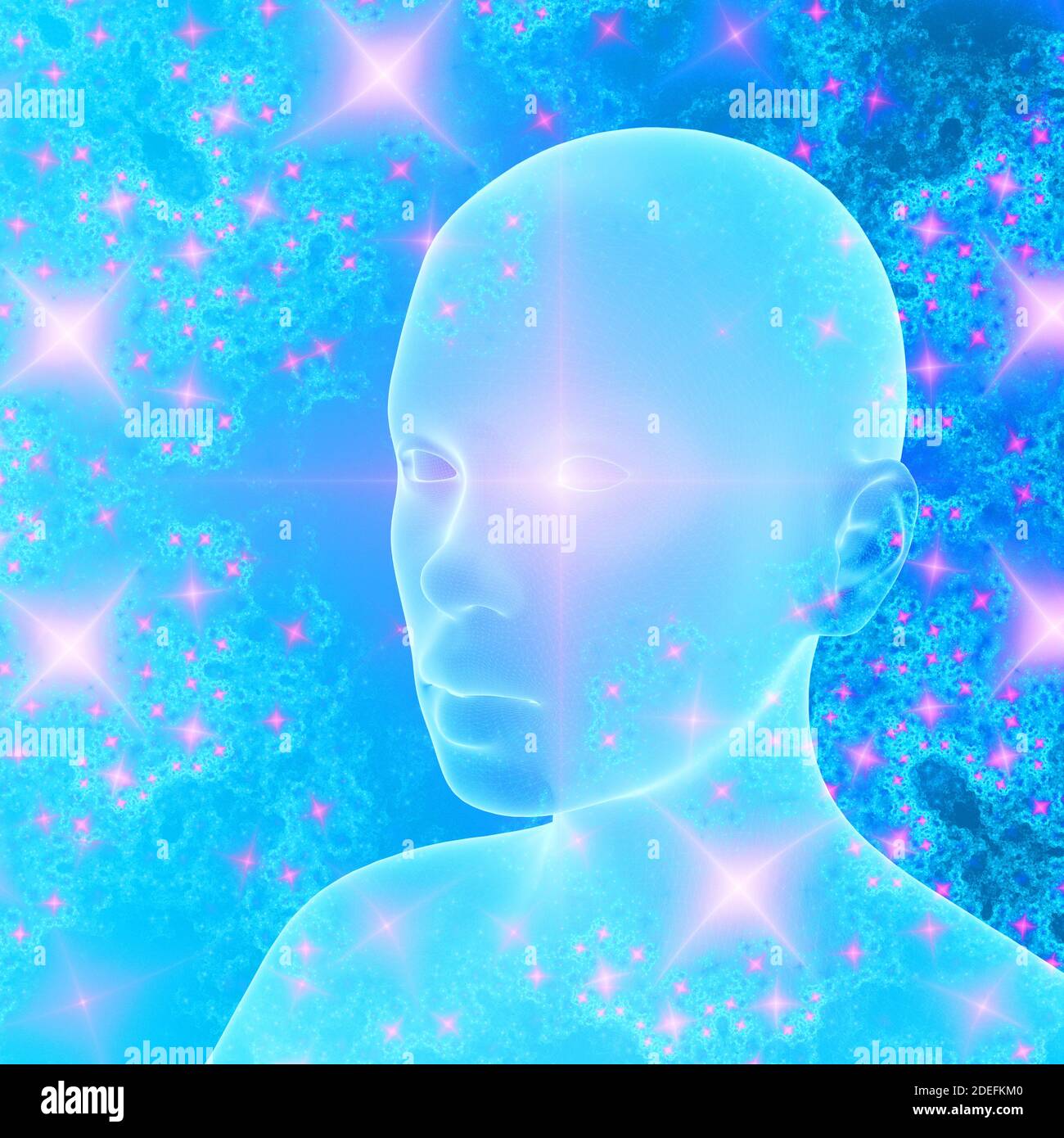 concept of soul or consciousness, knowing yourself, overmind, colored ...