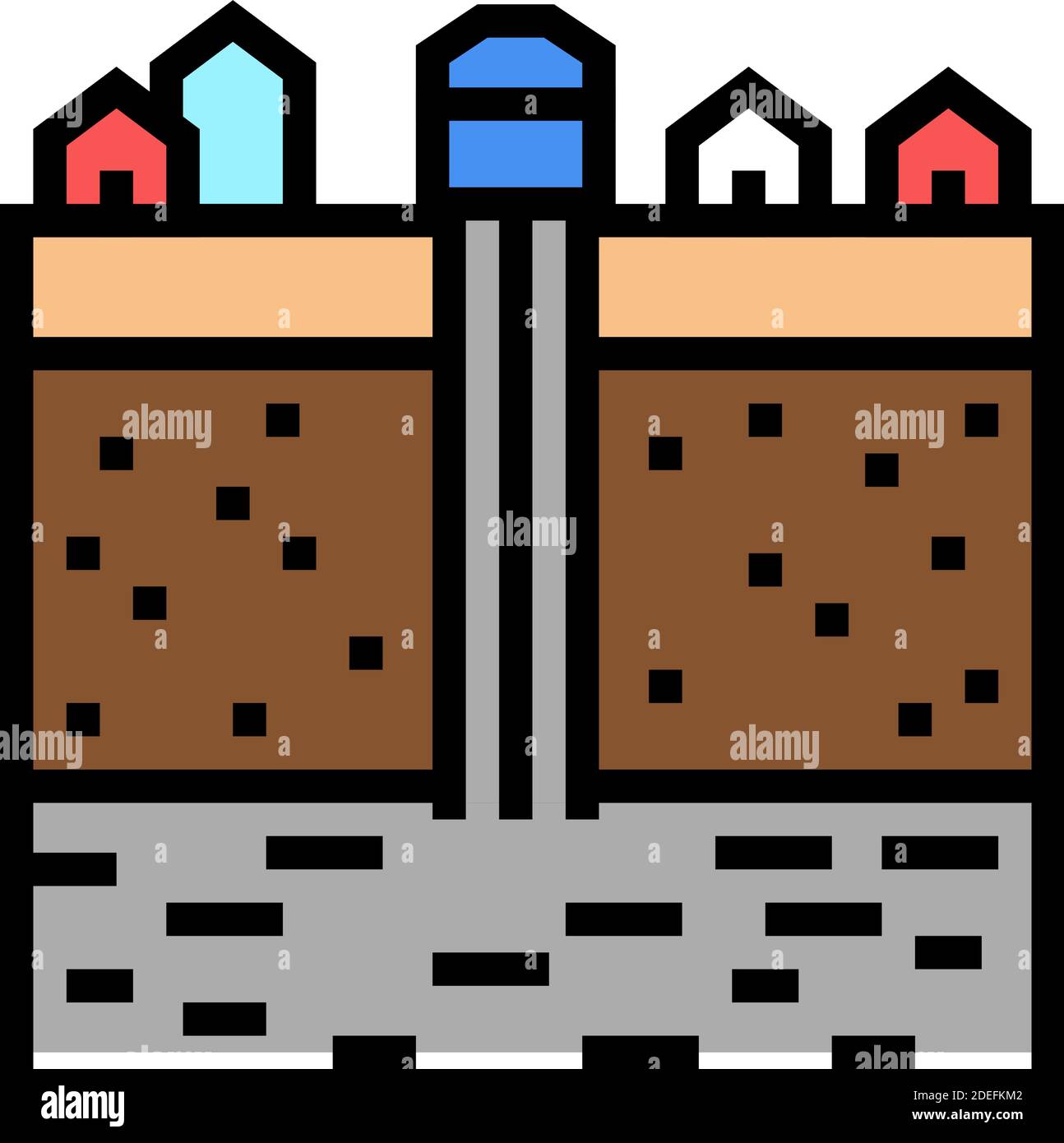 groundwater extraction color icon vector illustration Stock Vector ...