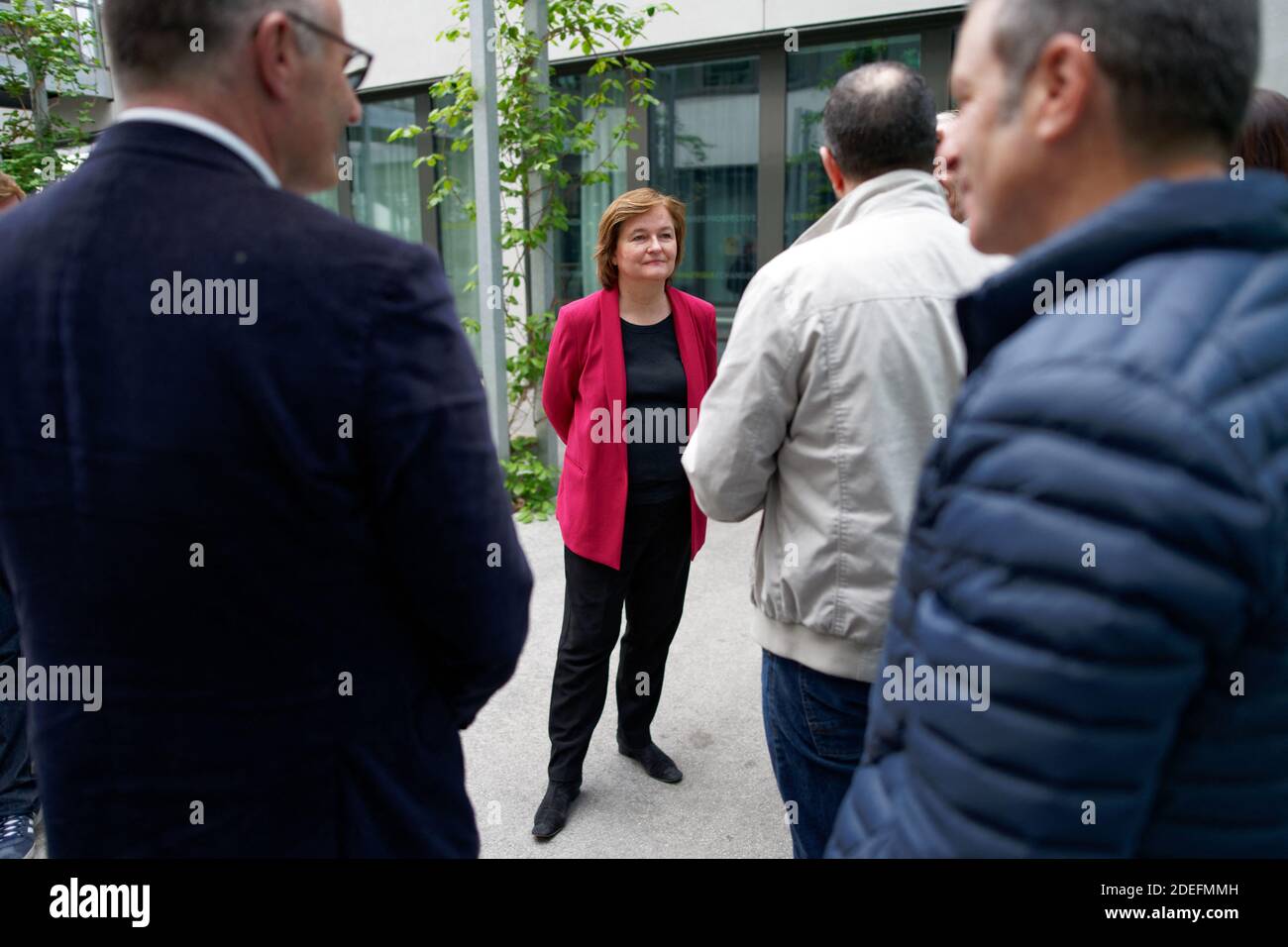 Nathalie Loiseau, head of the LREM list, visits the Rubika school in ...