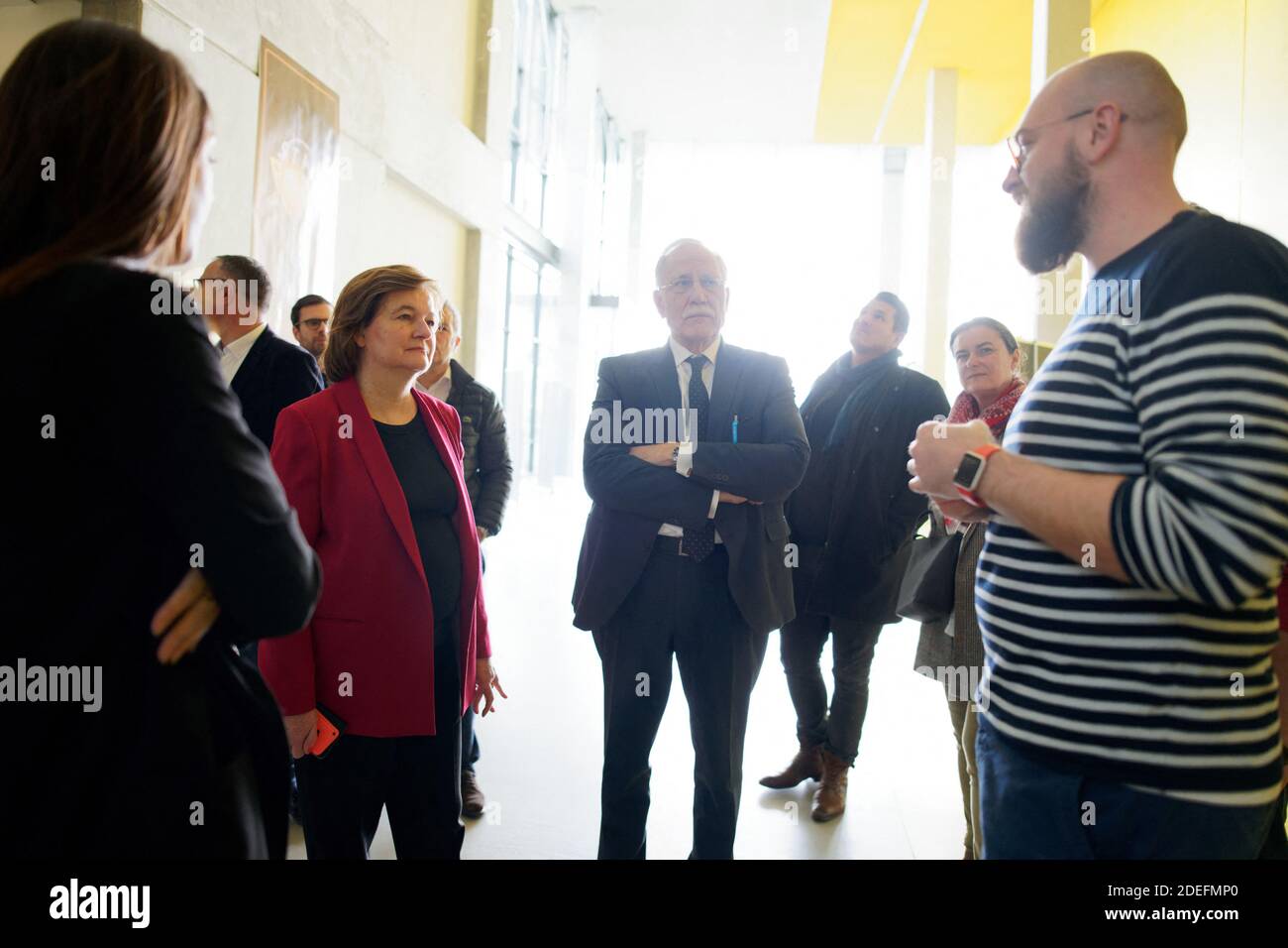 Nathalie Loiseau, head of the LREM list, visits the Rubika school in ...