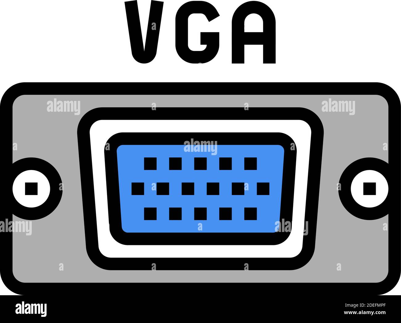 vga computer port color icon vector illustration Stock Vector Image ...