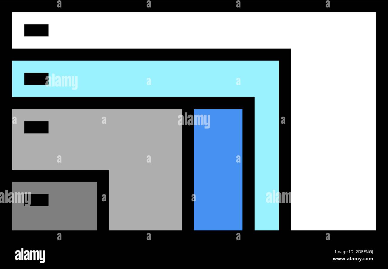 different resolution and diagonal computer monitor color icon vector ...