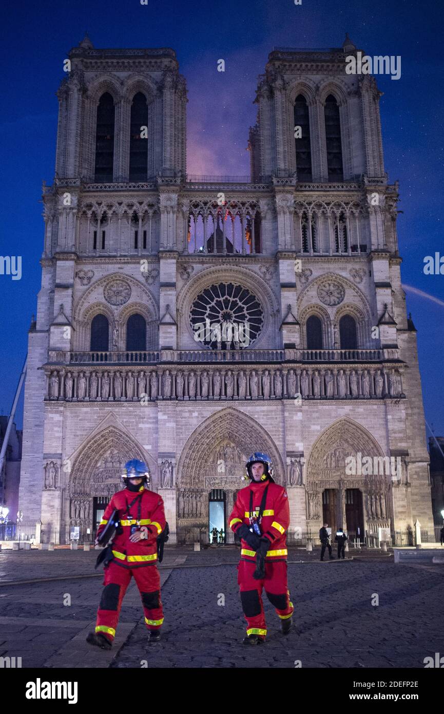 View from inside the Security area with the firefighters during the ...