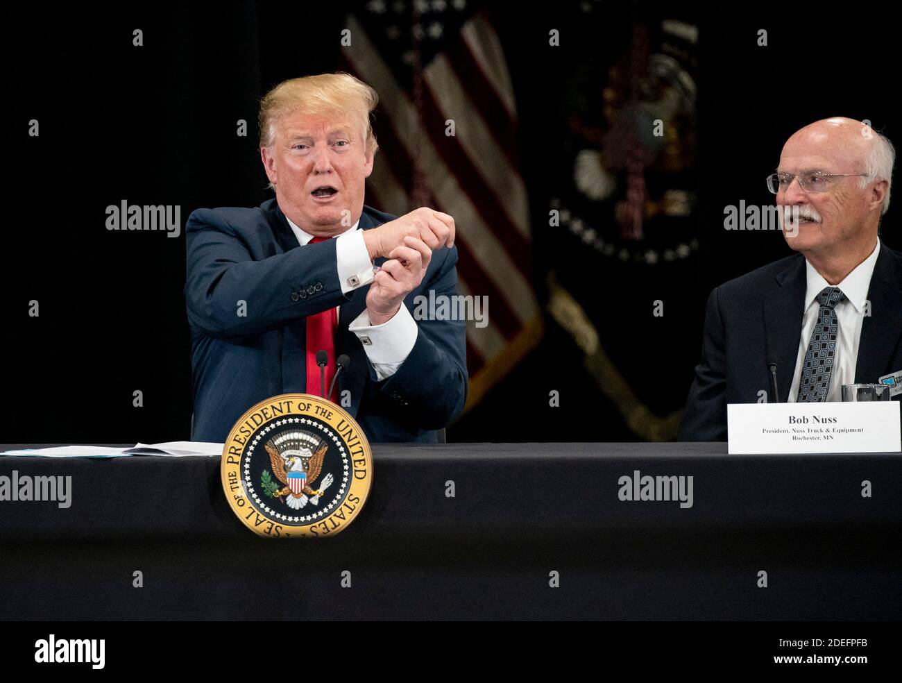 Trump flag truck hi-res stock photography and images - Alamy