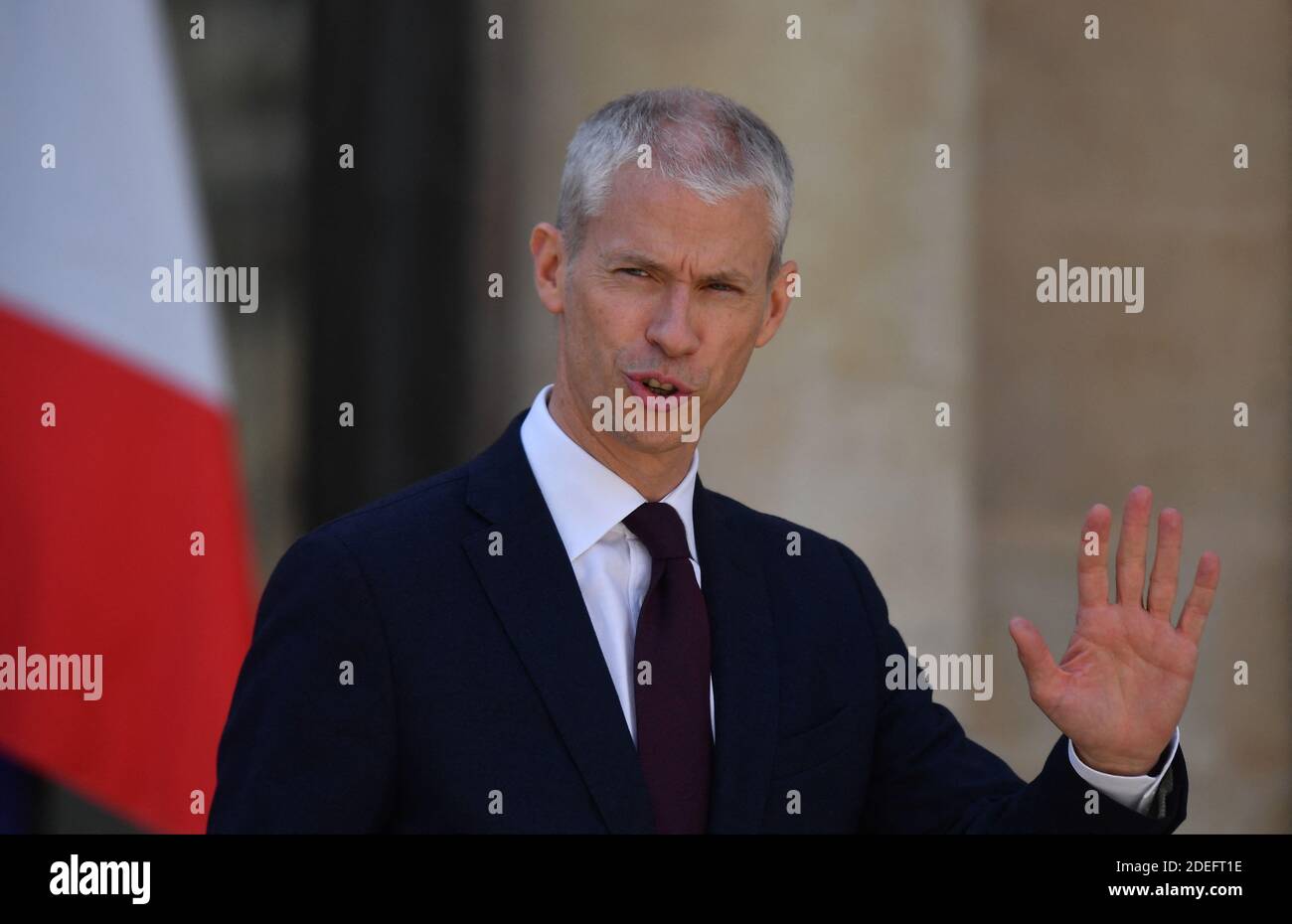 Franck Riester leaves the Elysee presidential palace after the weekly ...