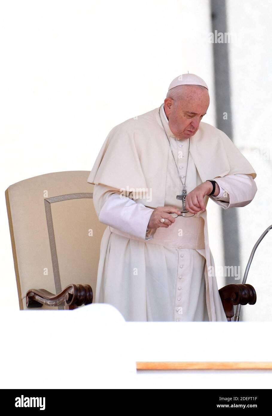 Pope Francis attends the weekly general audience in St Peter's Square ...