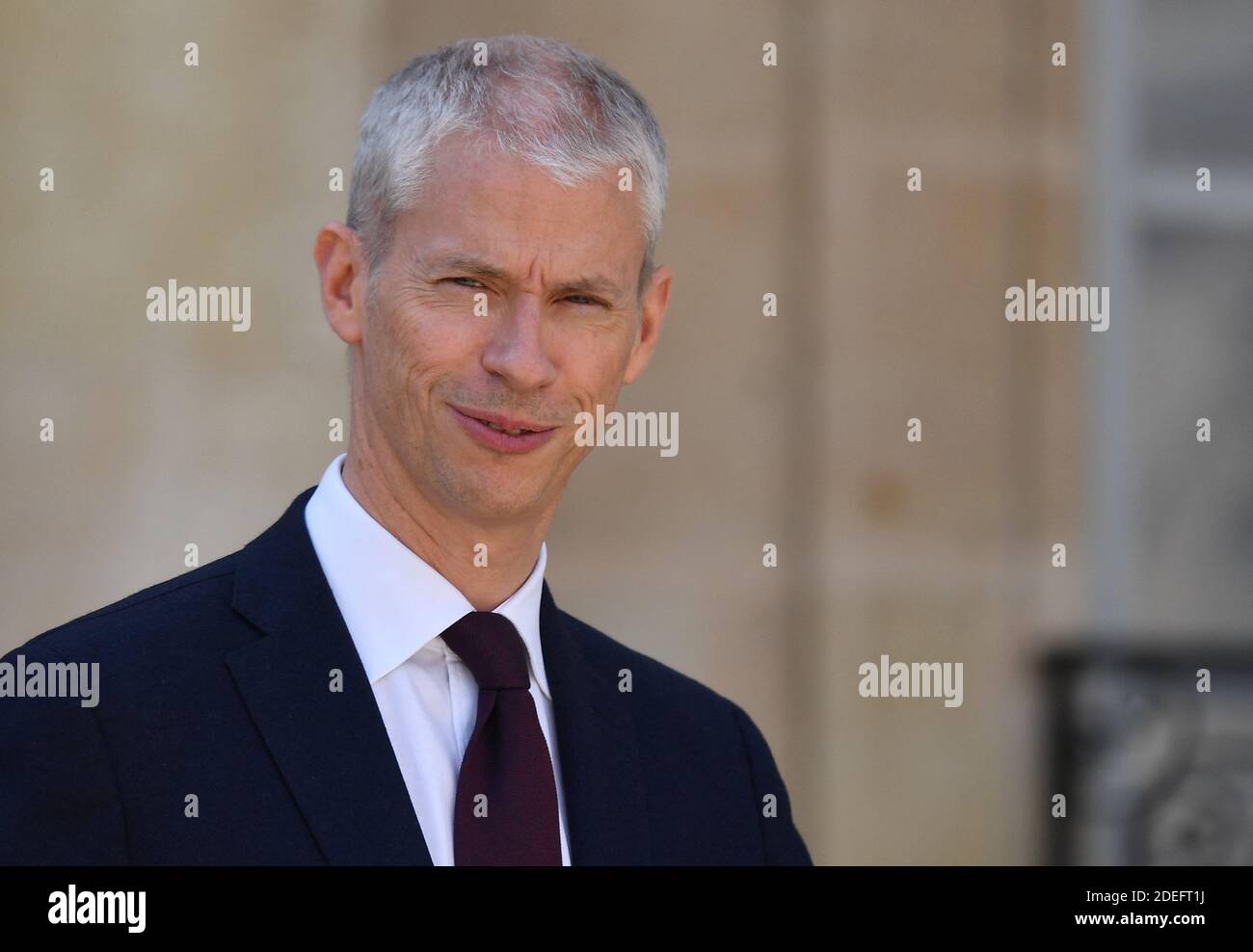 Franck Riester leaves the Elysee presidential palace after the weekly ...