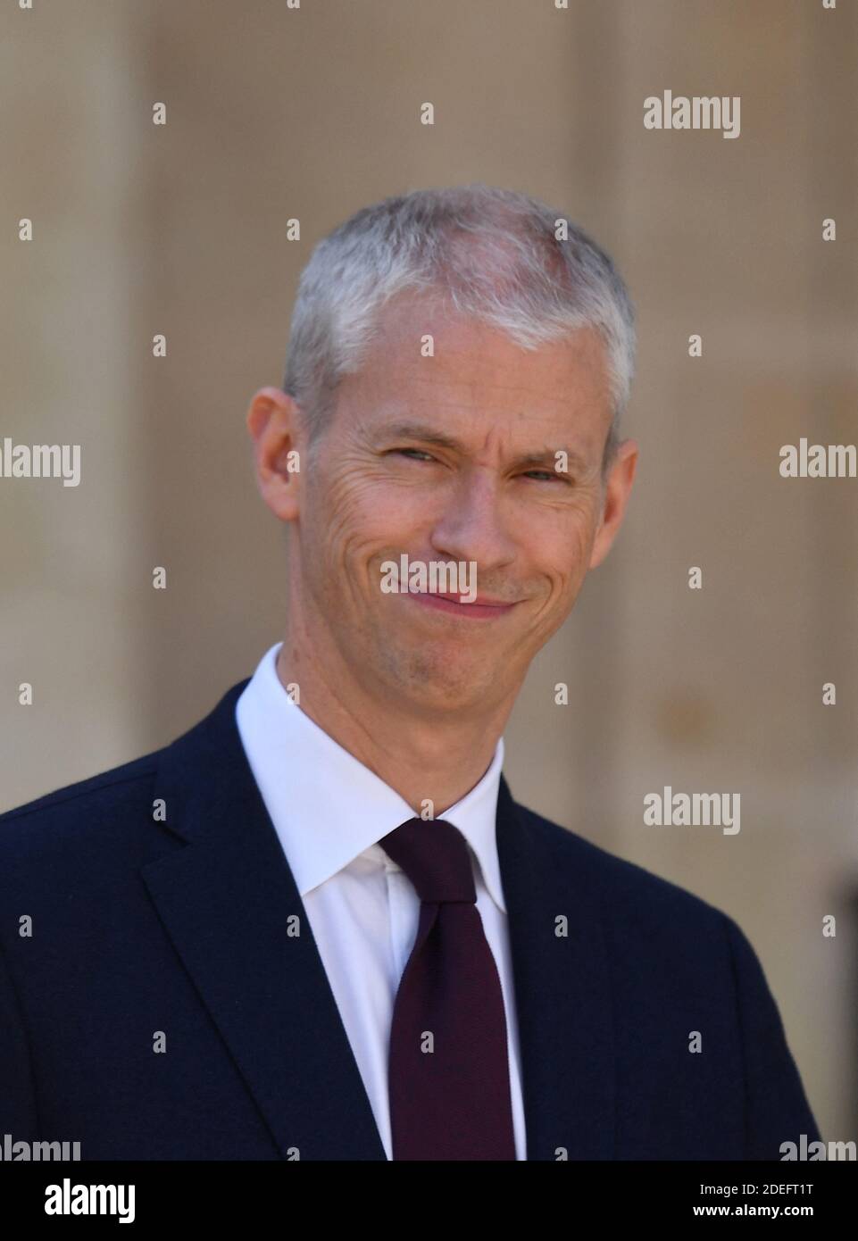 Franck Riester leaves the Elysee presidential palace after the weekly ...