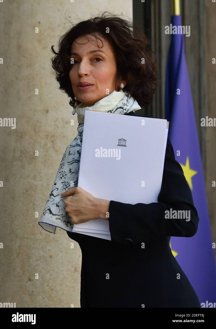 UNESCO's French general director Audrey Azoulay arrives at the Elysee ...